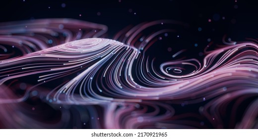 Wave Particles Lines Swirling Pattern 3d Stock Illustration 2170921965 ...
