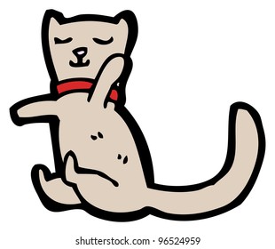 Waving Cat Cartoon Stock Illustration 96524959
