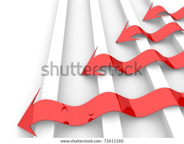 Wavy Arrows Pass Through Barriers Stock Illustration 72611260 ...
