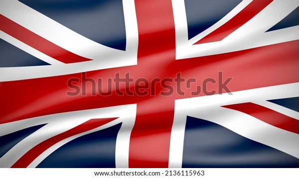 Wavy British Flag Background White Red Stock Illustration 2136115963 ...