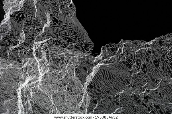 Wavy Noise Lines Structure Abstract White Stock Illustration 1950854632 ...