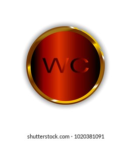 Wc Symbol Button Round Form Red Stock Illustration 1020381091 ...