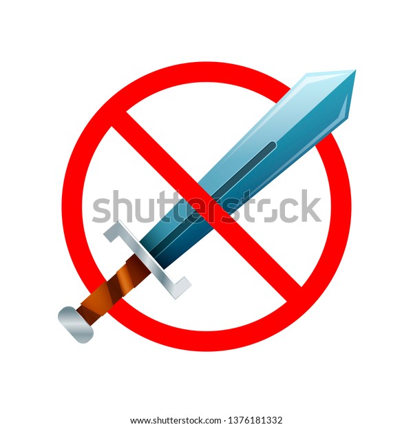 Weapon Not Allowed Red Forbidden Sign Stock Illustration 1376181332 ...