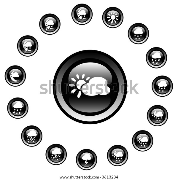Weather Raster Iconset Vector Version Available Stock Illustration ...