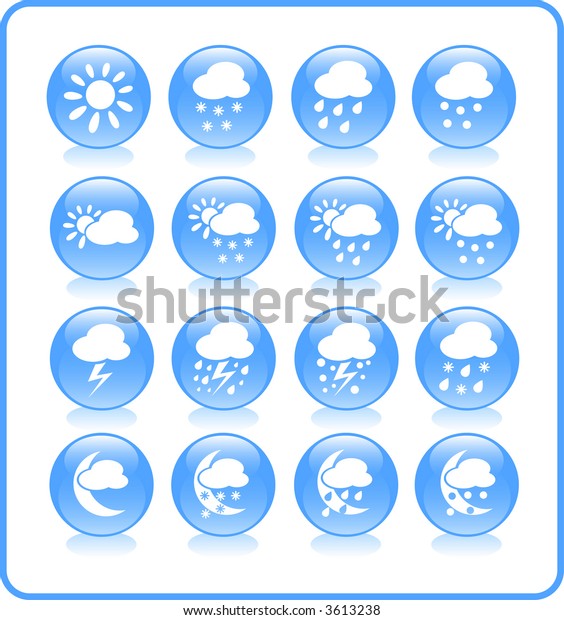 Weather Raster Iconset Vector Version Available Stock Illustration ...