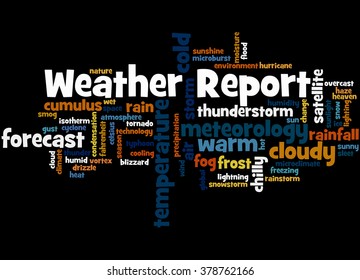 Weather Report Word Cloud Concept On Stock Illustration 378762166 ...