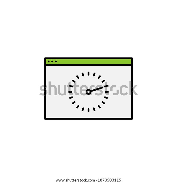 Web Browser Time Clock Wall Icon Stock Illustration 1873503115 ...