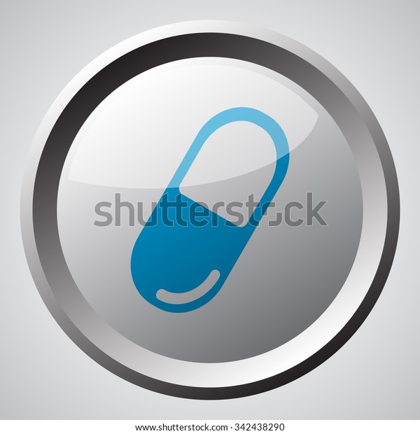 Web Button Blue Pill Icon Stock Illustration 342438290