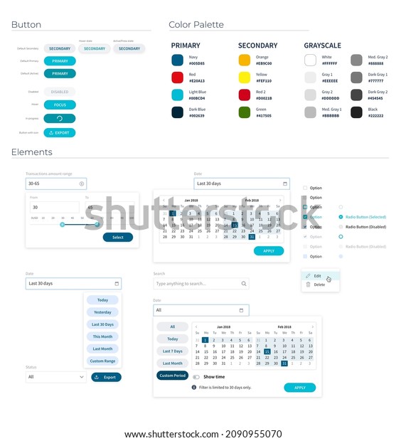 Web Components Design Style Guideline Design Stock Illustration ...