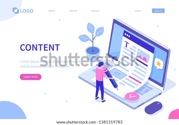 Web Content Concept Character Can Use Stock Illustration 1381319783
