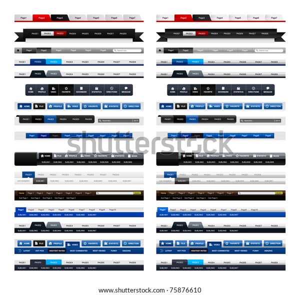 Web Design Menu Navigation Bar Website Stock Illustration 75876610 ...