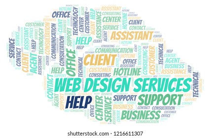 Web Design Services Word Cloud Stock Illustration 1216611307