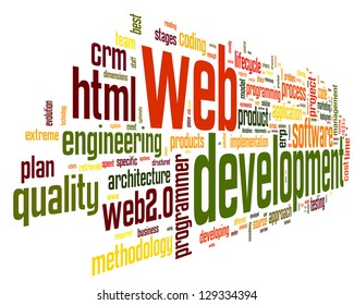 Web Development Concept Word Tag Cloud Stock Illustration 129334394 ...