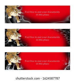 Web Header Design Using Japanesestyle Tiger Stock Illustration ...