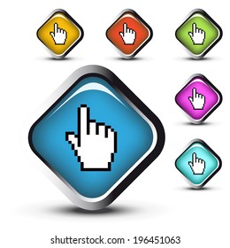 Web Square Buttons Cursor Hand Stock Illustration 196451063 | Shutterstock