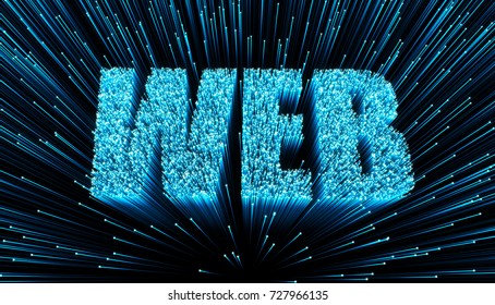 Web Word Composed By Optic Fibers Stock Illustration 727966135 ...