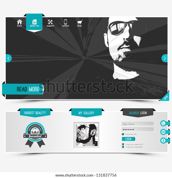 Website Template Personal Profile Stock Illustration 131837756 ...