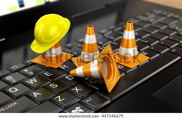 Website Under Construction Laptop 3d Illustration Stock Illustration ...