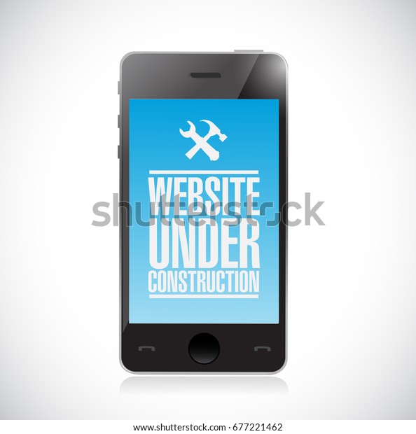 Website Under Construction Tools Smartphone Sign Stock Illustration ...