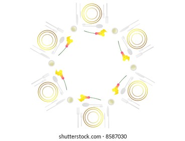 89 Aerial view of dining table Stock Illustrations, Images & Vectors ...