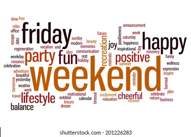 Weekend Concept Word Cloud Background Stock Illustration 201226283 ...