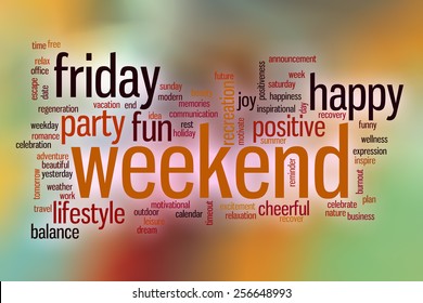 Weekend Word Cloud Concept Abstract Background Stock Illustration ...
