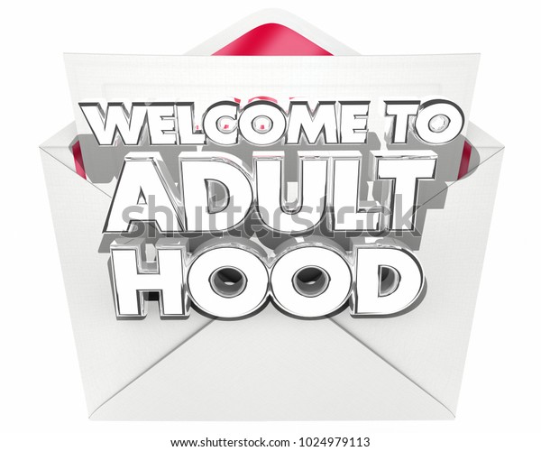 Welcome Adulthood Message Note Envelope 3d Stock Illustration ...