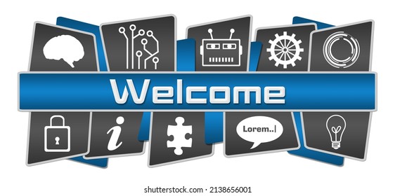 Welcome Concept Image Text Technology Symbols Stock Illustration ...