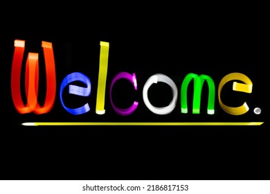 Welcome Message Write Colored Lights Stock Illustration 2186817153 ...