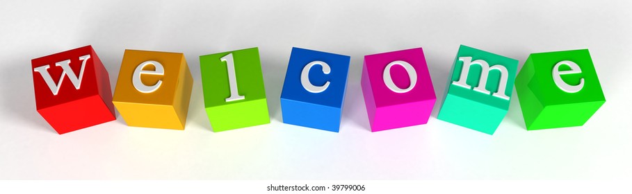 Welcome Phrase Compiled Cubes 3d Rendering Stock Illustration 39799006 ...
