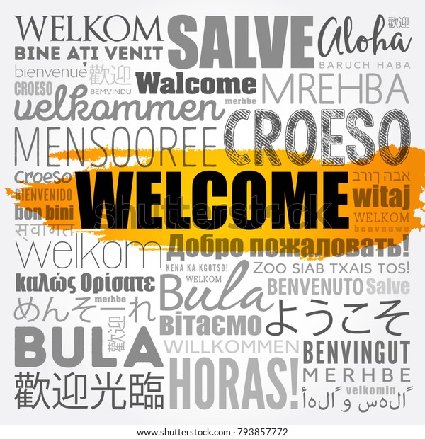 Welcome Word Cloud Different Languages Conceptual Stock Illustration ...