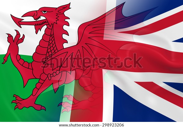 Welsh Uk Relations Concept Image Flags Stock Illustration 298923206