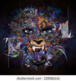 Bloody Werewolf Illustration Abstract Background Stock Illustration ...