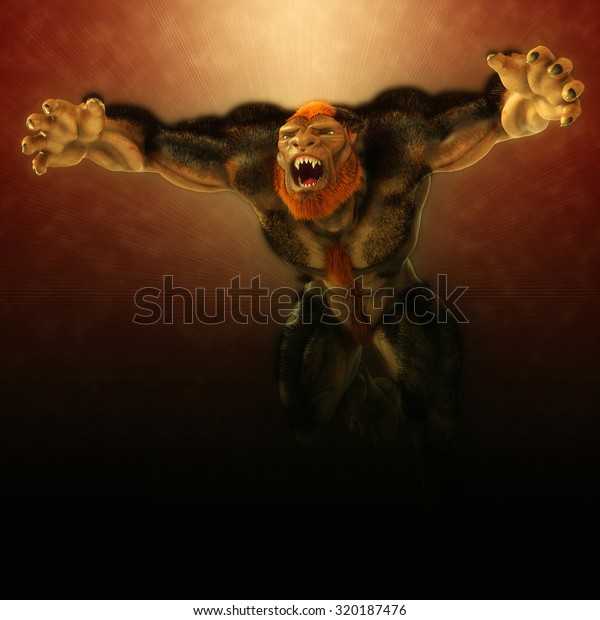 Werewolf Jump Red Background Stock Illustration 320187476 | Shutterstock