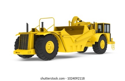 Wheel Tractor Scraper Isolated 3d Rendering Stock Illustration ...