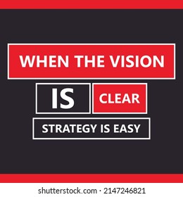 When Vision Clear Strategy Easy Typography Stock Illustration ...