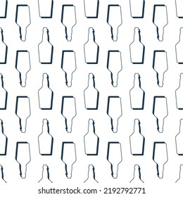 Whiskey Bottles Seamless Pattern Line Art Stock Illustration 2192792771 ...