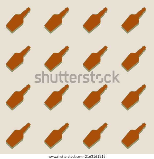 Whiskey Bottles Seamless Pattern Line Art Stock Illustration 2163161315 ...