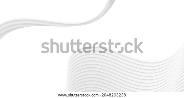 White 3d Geometric Stack Curve Smooth Stock Illustration 2048203238 ...