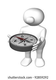 White 3d Man Compass Stock Illustration 92859292 | Shutterstock