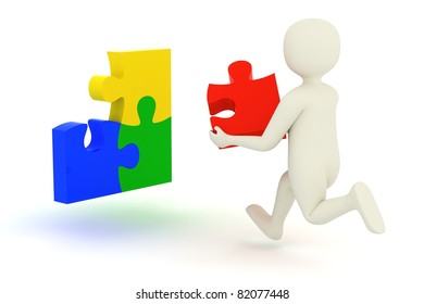 White 3d Man Running Problem Missing: ilustrações stock 82077448 ...