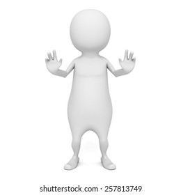White 3d Man Standing Stop Gesturing Stock Illustration 257813749 ...