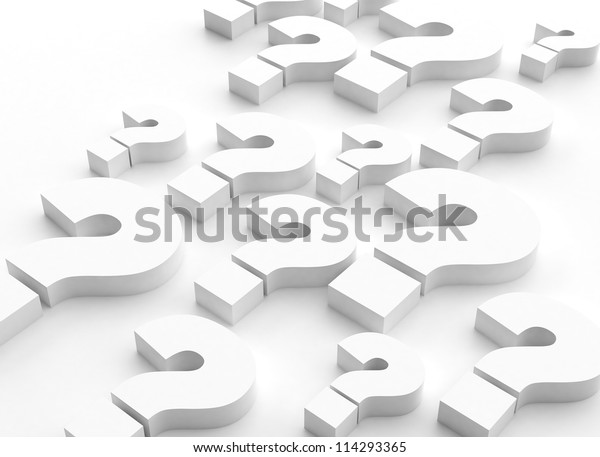 White 3d Question Marks Background Stock Illustration 114293365 ...