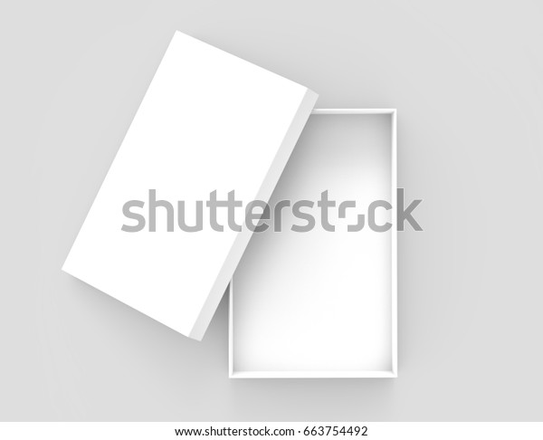 White 3d Rendering Blank Open Rectangular Stock Illustration 663754492