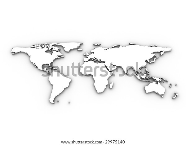 White 3d World Map Illustration Tip 스톡 일러스트 29975140 | Shutterstock