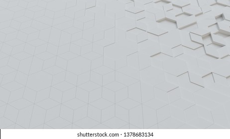 White Abstract Background Techie Hexagons Triangles Stock Illustration ...