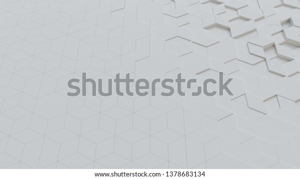 White Abstract Background Techie Hexagons Triangles Stock Illustration ...