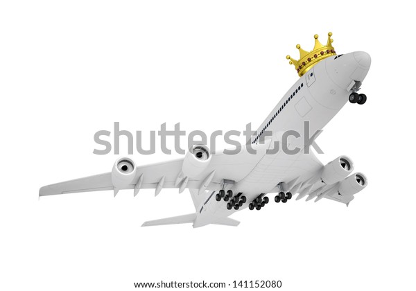 White Airplane Crown Isolated Render On Stock Illustration 141152080 ...