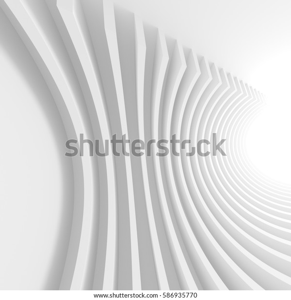 White Architecture Circular Background 3d Rendering Stock Illustration ...