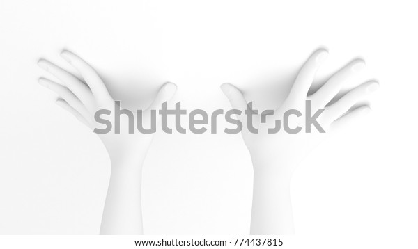 White Background 3d Hand Gesture 3d Stock Illustration 774437815 ...